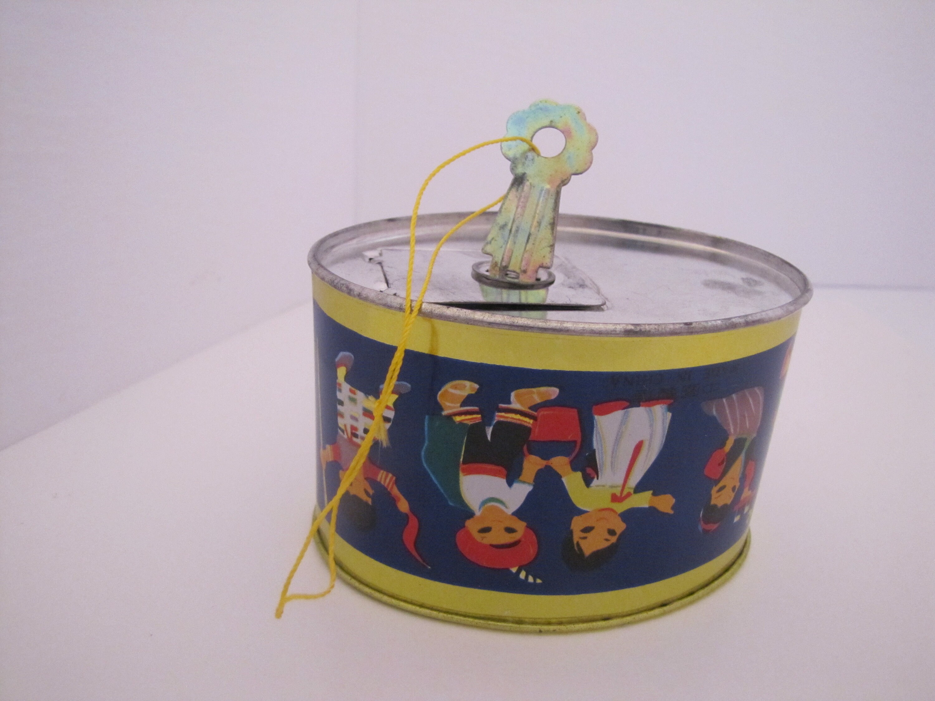 Vintage Tin Coin Bank With Key and Lock china MM707 - Etsy