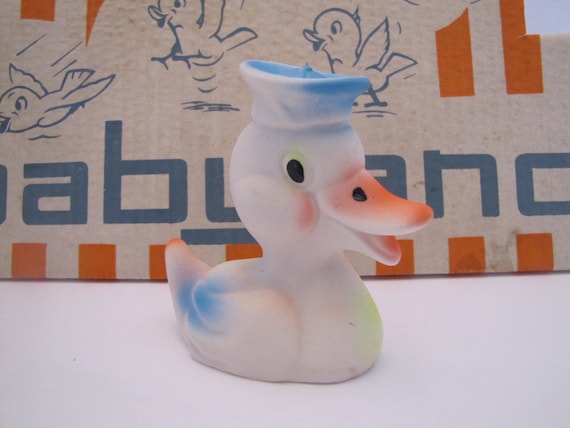 Vintage Rubber or Vinyl Squeeze Toy Duck With Squeaker by | Etsy