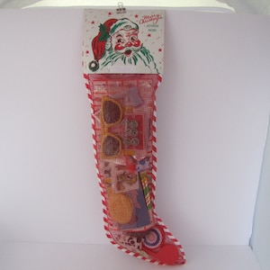 Vintage Mesh Christmas Stocking With Random Dime Store Novelty Toys ...