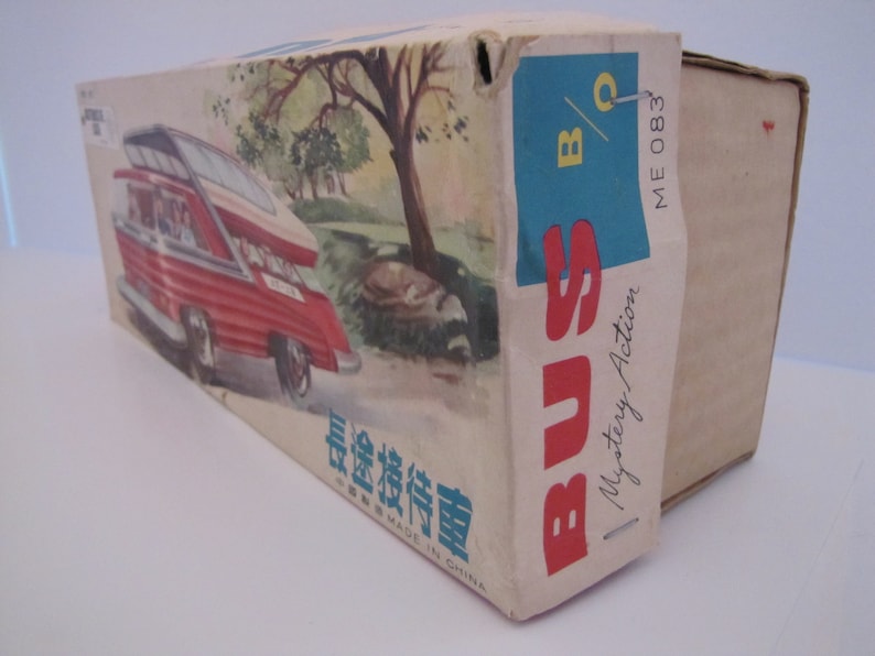 Vintage Battery Operated Tin Toy Bus China ME 083 - Etsy.de