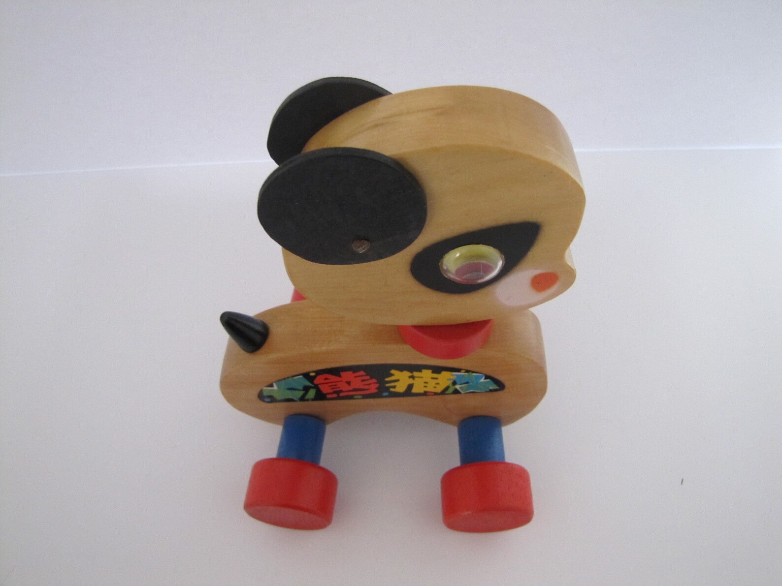 Vintage Wooden Pull A Long Toy panda China 1970 - Etsy Denmark