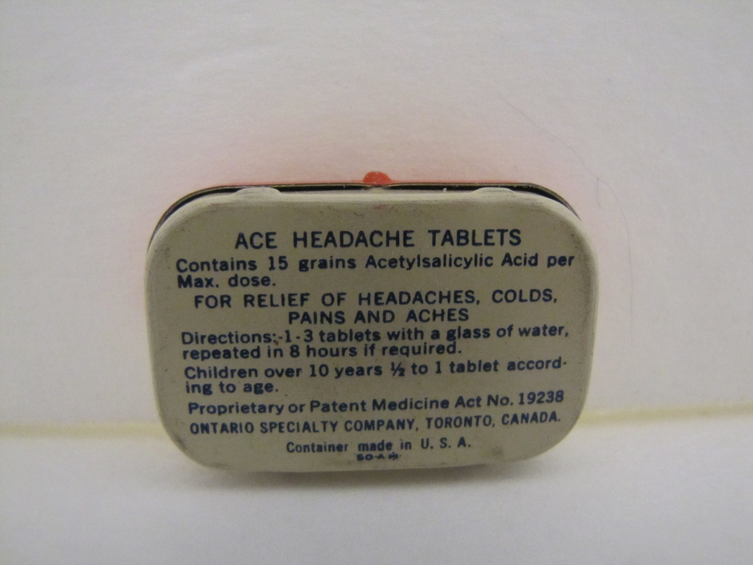 Ace Headache Tablet Tin | Etsy