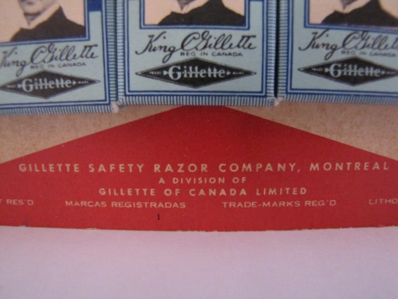 Vintage Gillette Display card (Canada) 1960 - Gem