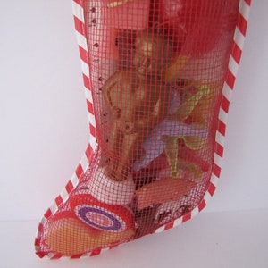 Vintage Mesh Christmas Stocking With Random Dime Store Novelty Toys ...