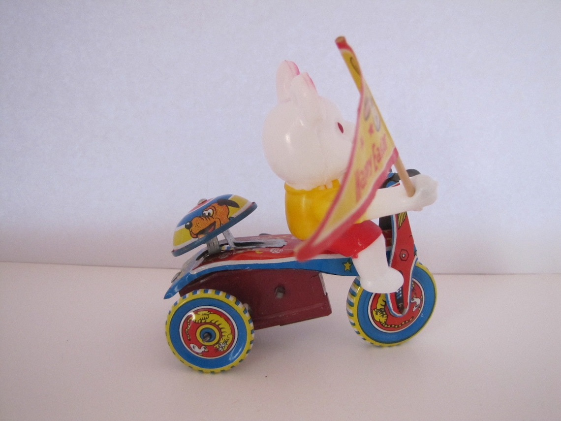 Vintage Wind up Rabbit Riding A Tin Bike (japan) 1970 - Etsy Canada