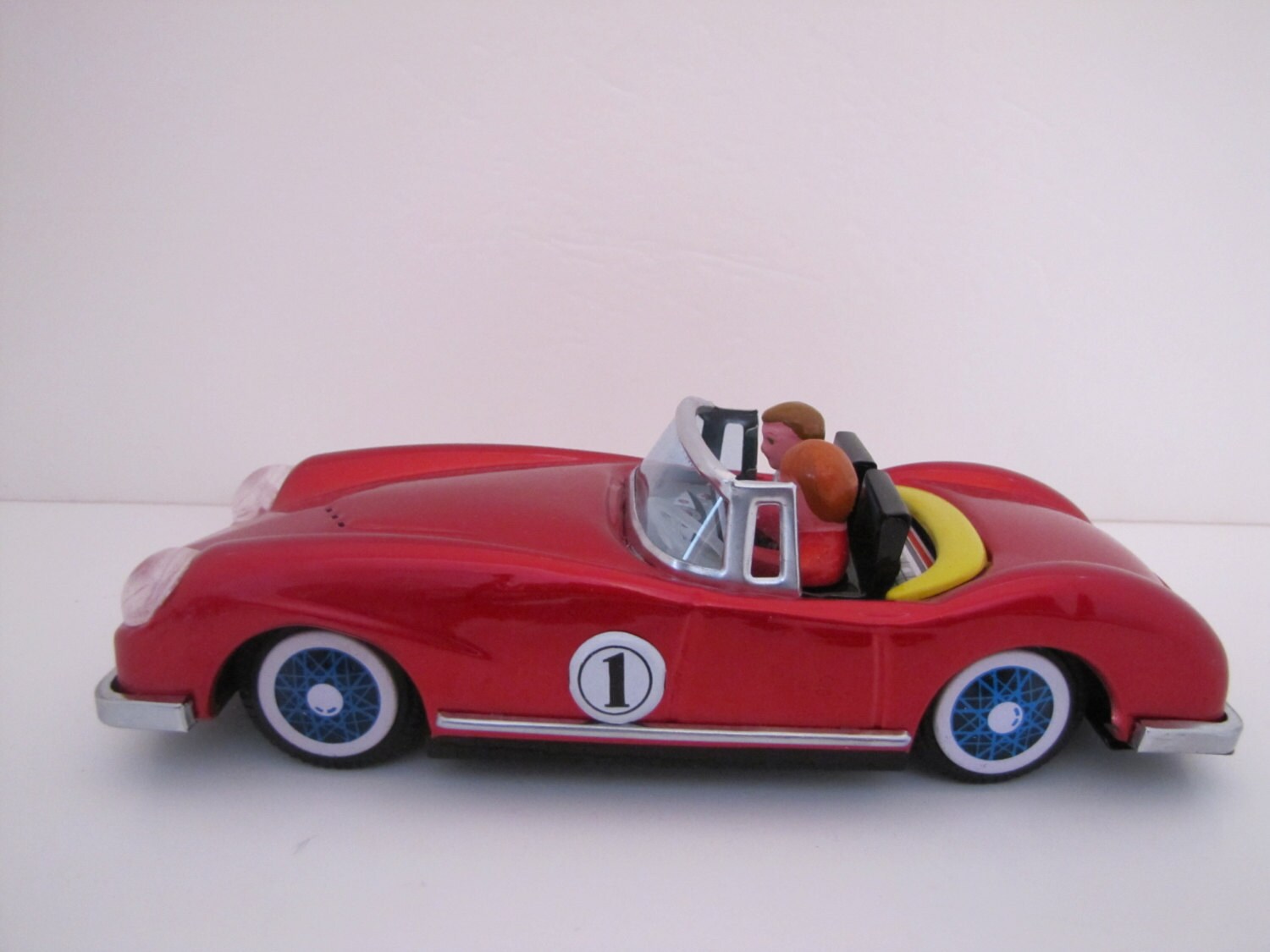 Vintage Tin Toy Sports Car china MF 763 red | Etsy