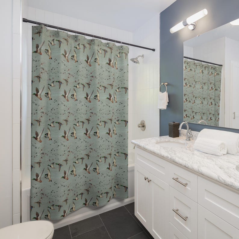 Duck Hunting Shower Curtain: Rustic Cabin Wildlife Bathroom Decor - Etsy