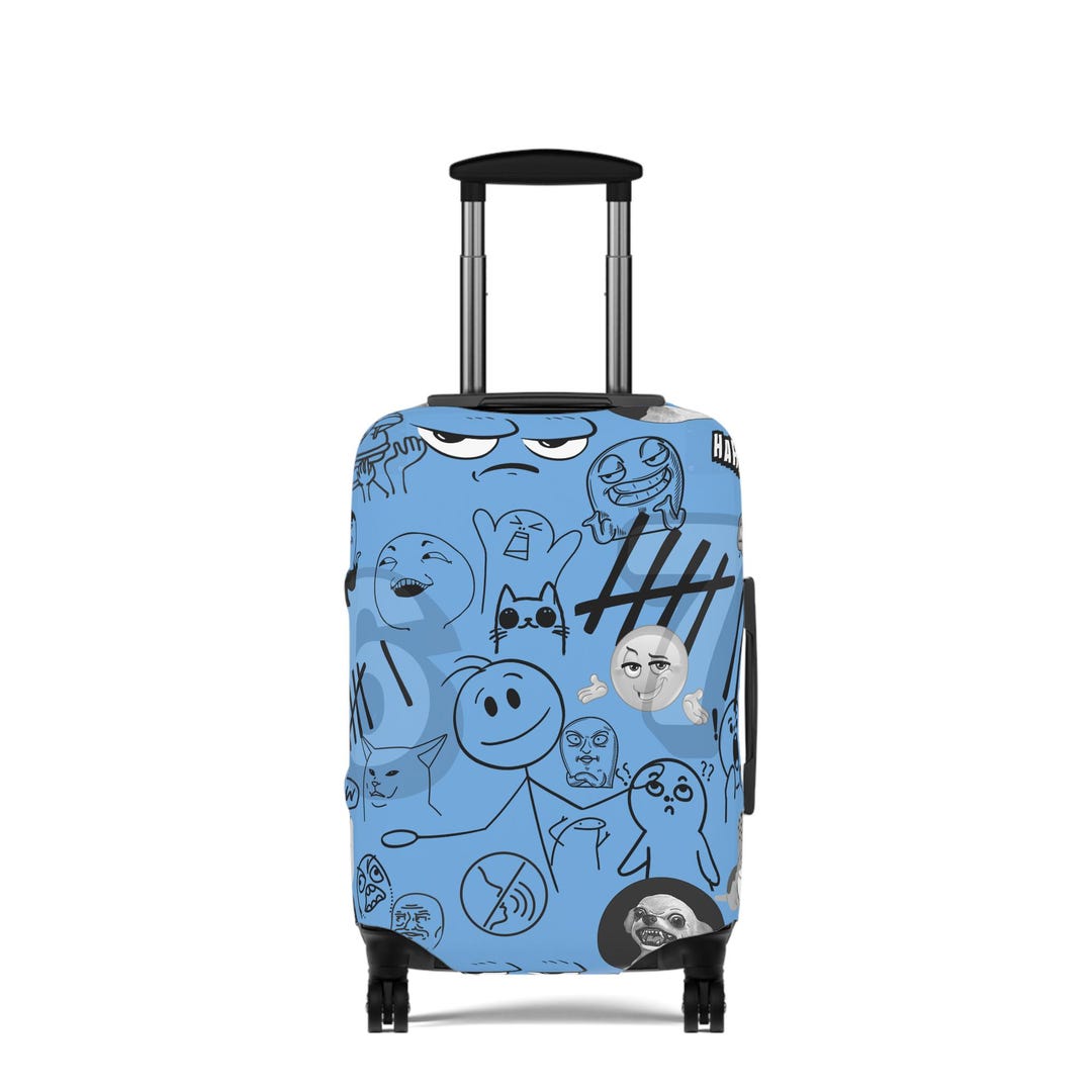 Quirky Meme Luggage Cover: Fun Travel Suitcase Protector - Etsy