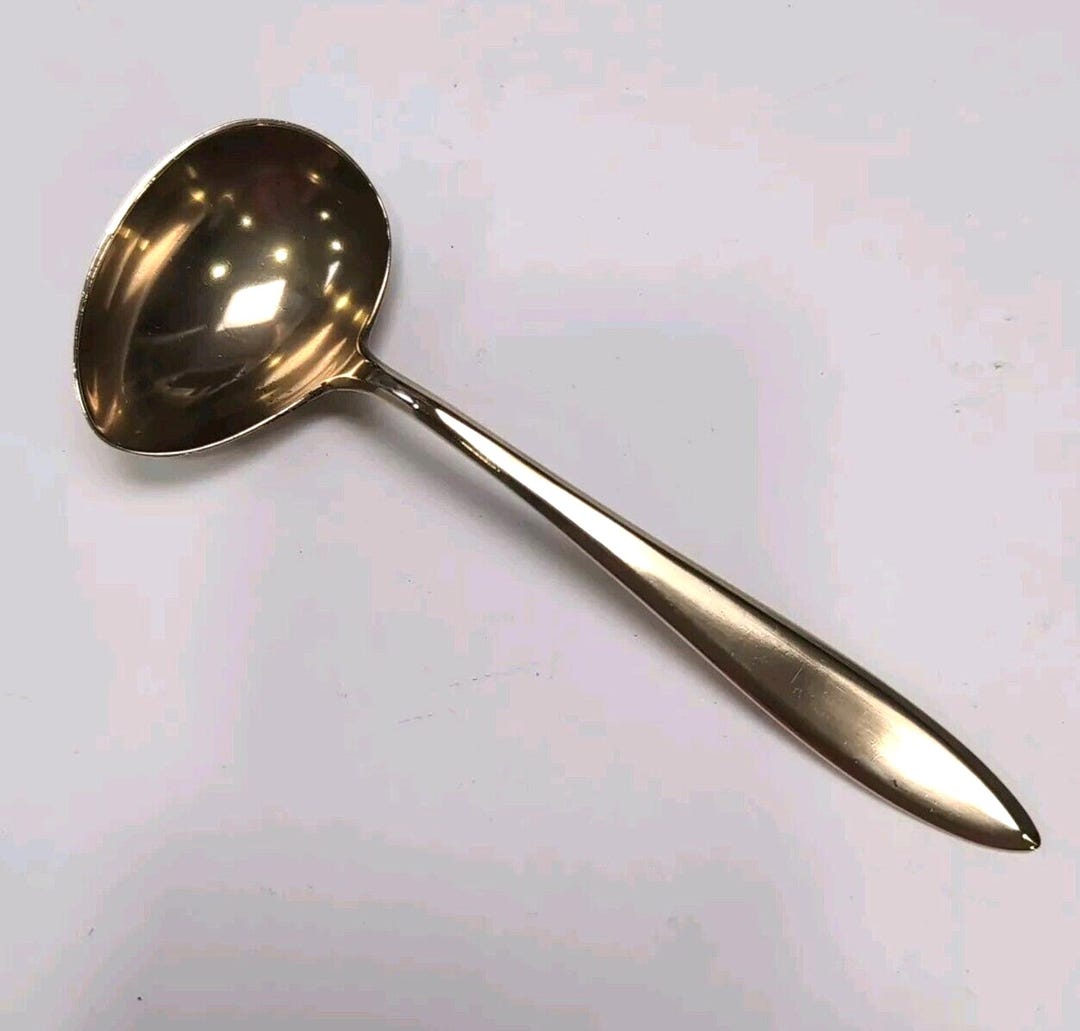 VTG Dirigold Dirilyte Goldware Regal Flatware Gravy Ladle MCM Mid ...