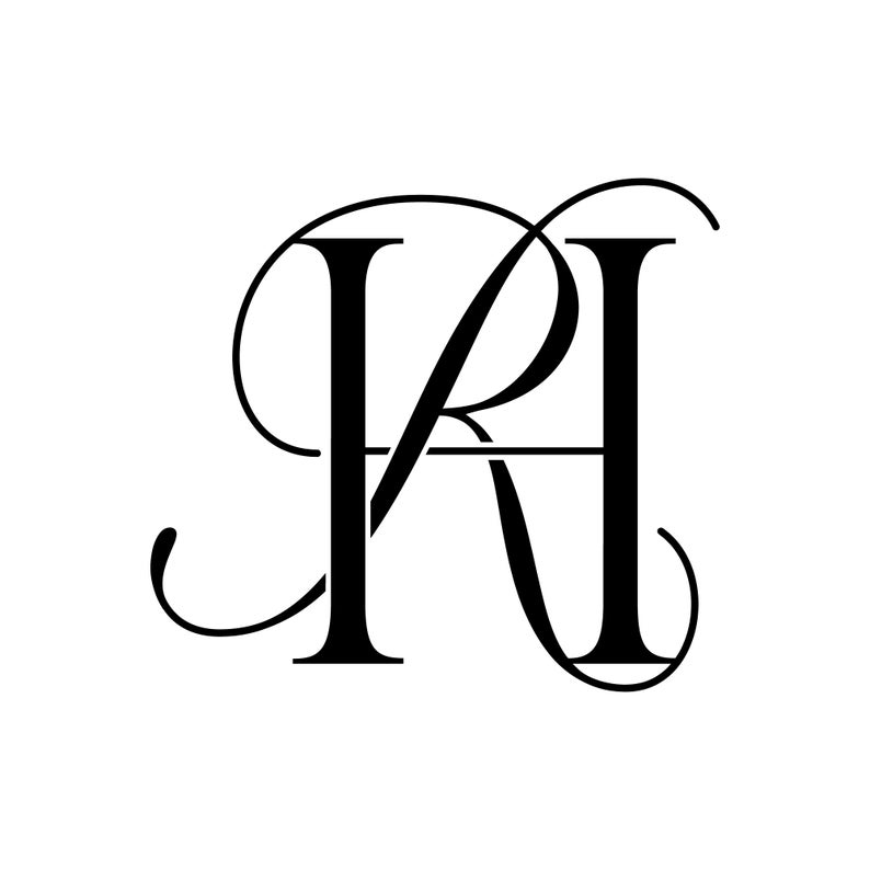 Calligraphy Logo, Boutique Logo Design, Business Logo, RH, HR - Etsy