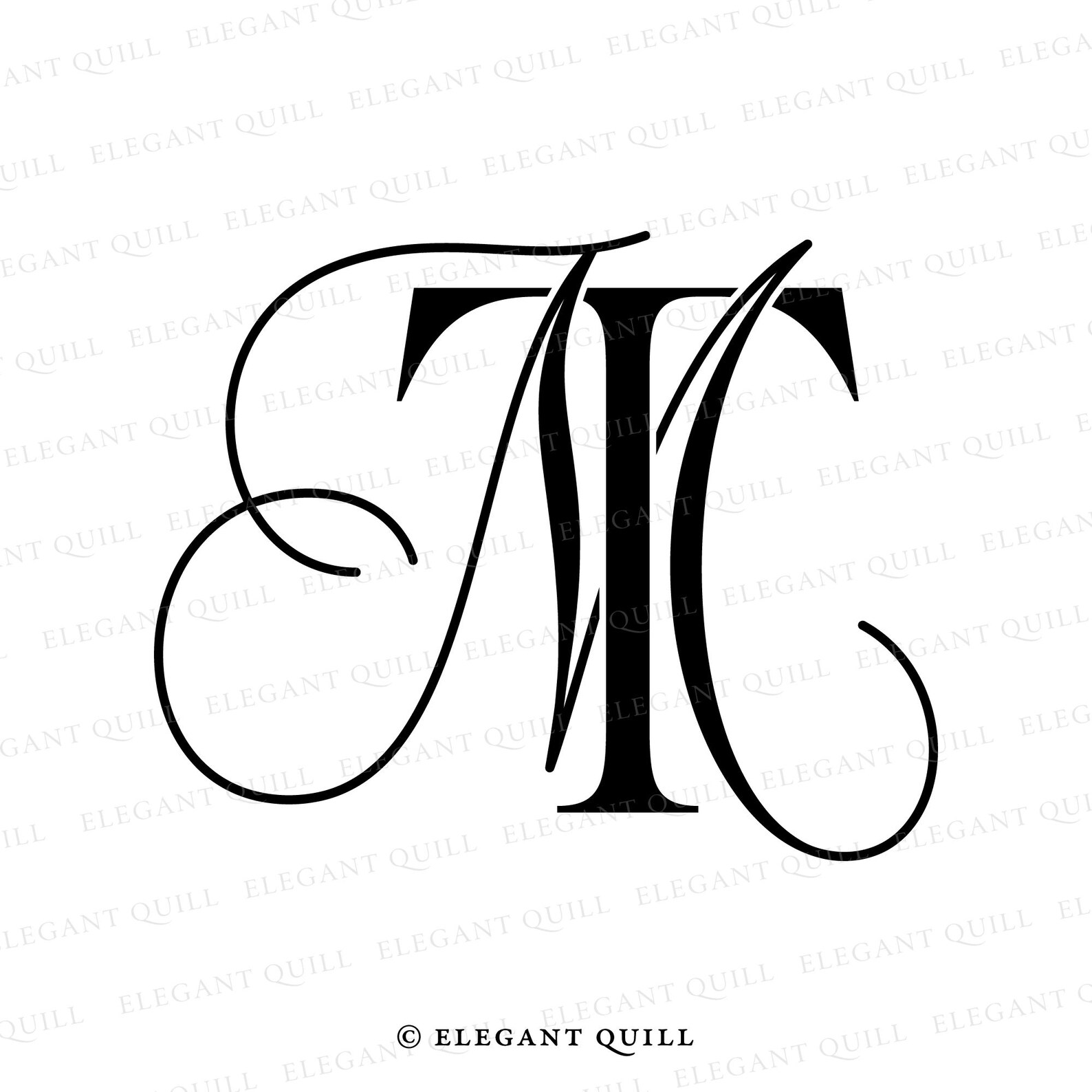 Monogram SVG, Svg Files for Cricut, Wedding Monogram Logo, MT, TM - Etsy