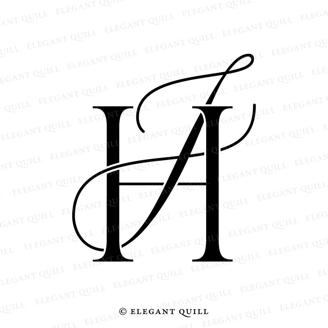 Monogram SVG, Svg Files for Cricut, Wedding Monogram Logo, JH, HJ - Etsy