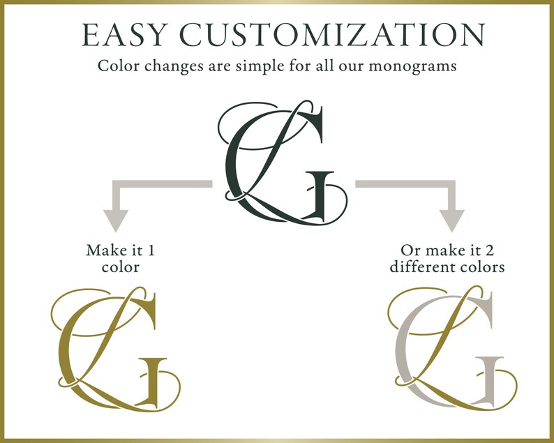 Monogram SVG Svg Files for Cricut Wedding Monogram Logo DK | Etsy