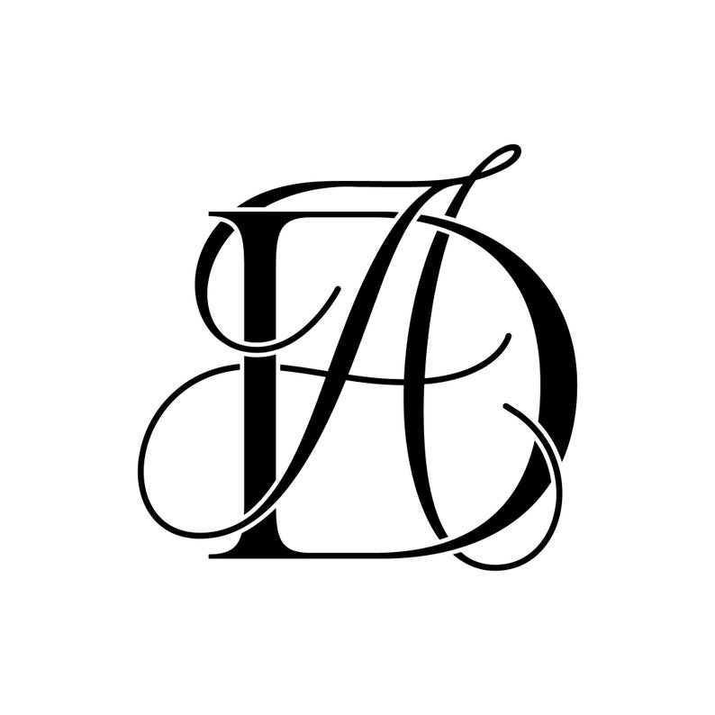 Wedding Logo Monogram, Wedding Initials, Dance Floor Monogram, AD, DA ...