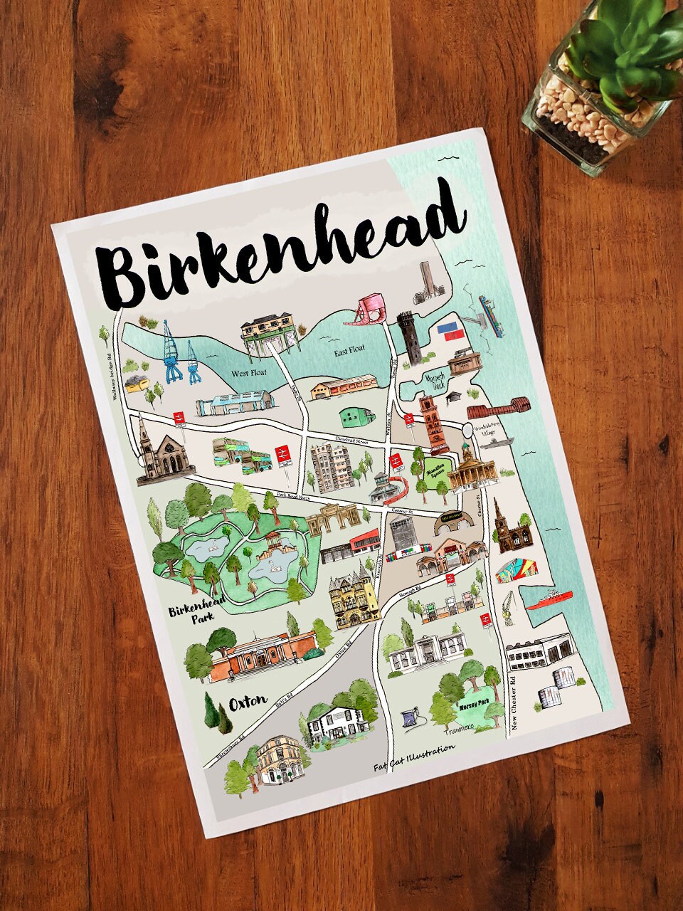 Birkenhead Map-birkenhead Print -birkenhead Gift-birkenhead Poster ...