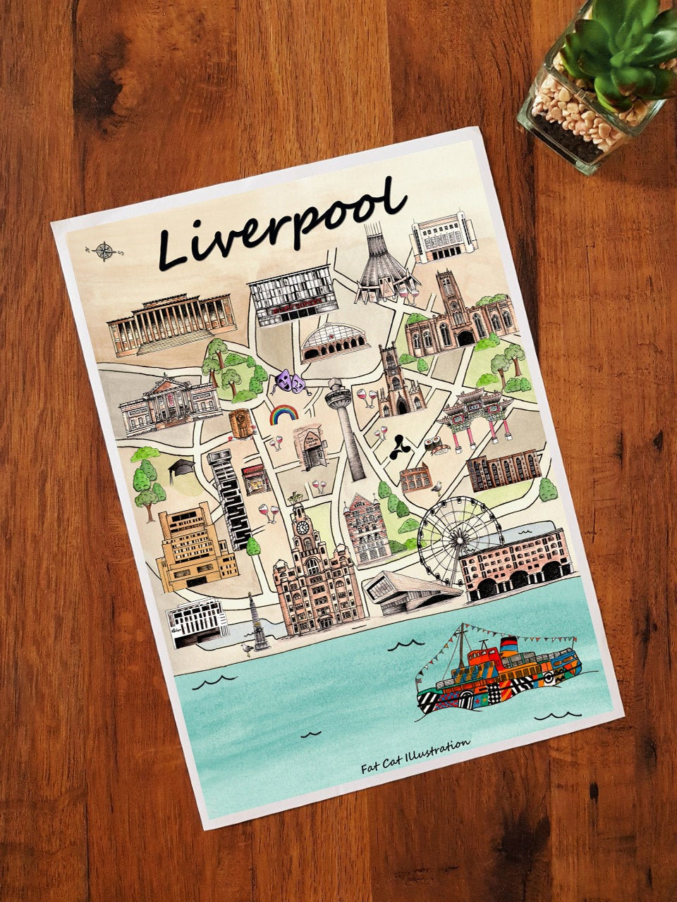 Liverpool Map-illustrated Print-liverpool Gift - Etsy