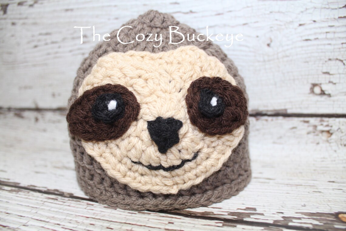 Crochet Sloth Hat & Diaper Cover Set Photography Prop | Etsy