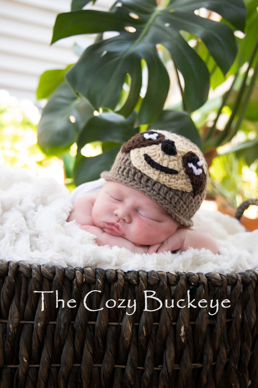 Crochet Sloth Hat & Diaper Cover Set Photography Prop Animal Costume ...