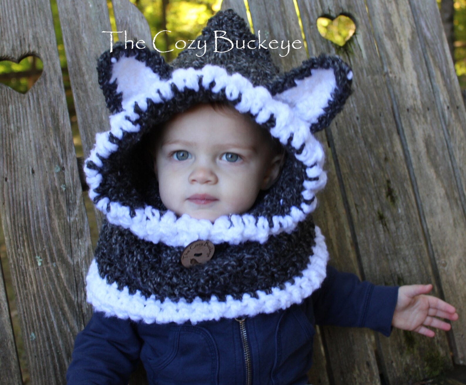 Wolf Hooded Cowl Chunky Hooded Cowl Animal Hoodie Scarf | Etsy