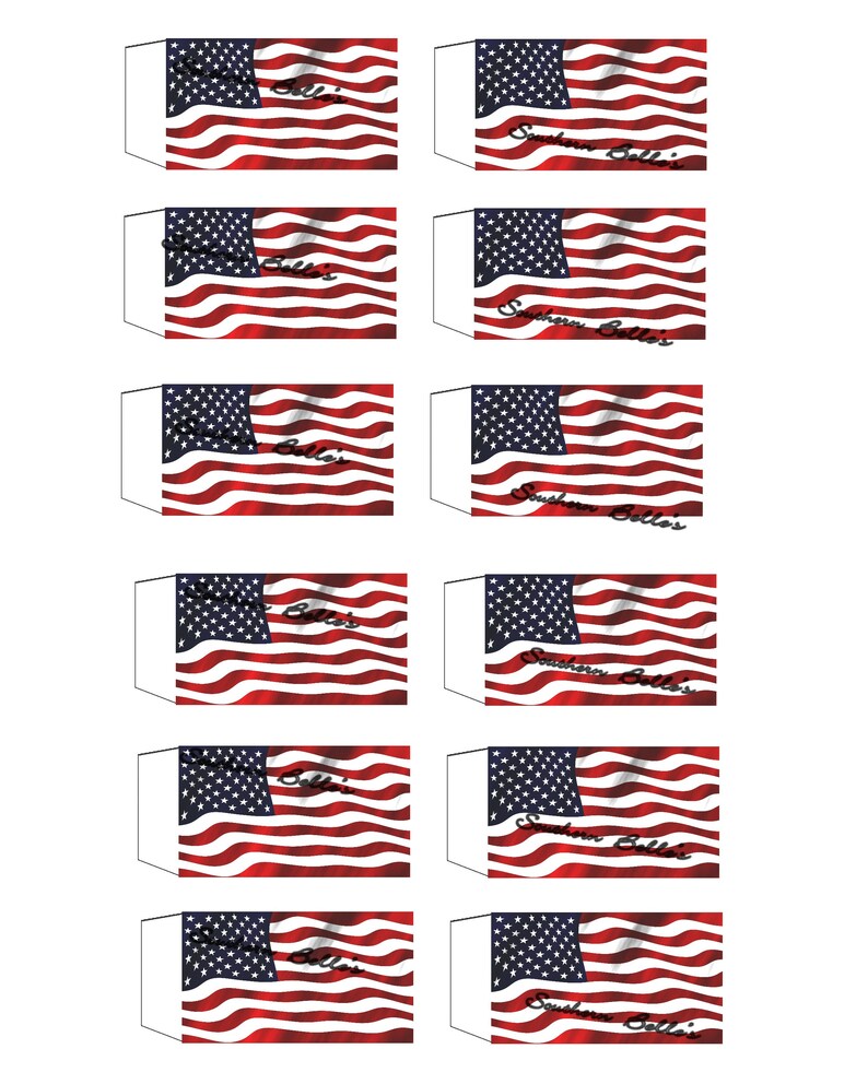 Printable American Flag Cupcake Toppers-print158jpw-personalized Flag ...