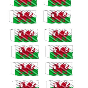 Printable Welsh Flag Cupcake Toppers-print161jpw-personalized Flag ...