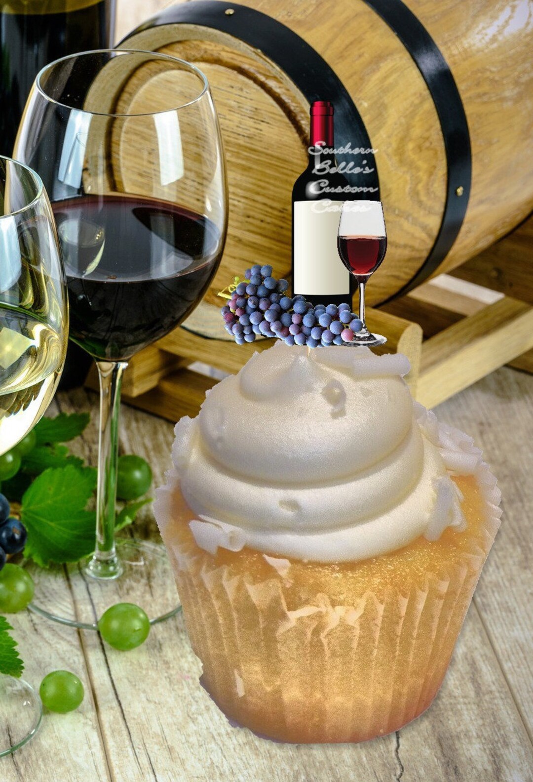 Printable Red Wine Cupcake Toppers and Wrappers-print153jpw-digital ...