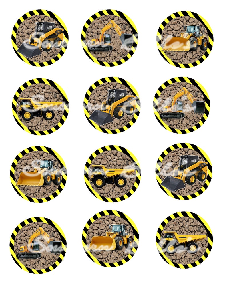 Printable Digger Cupcake Topper-print148jpw-instant Download - Etsy