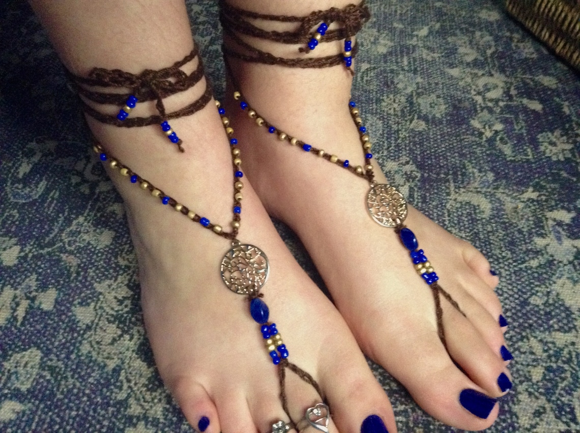 Elizabeth Barefoot Sandals Beach Wedding Soleless Sandals - Etsy