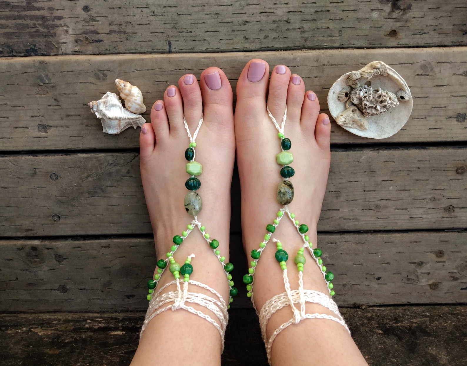 Green Beach Barefoot Sandal Soleless Sandals Footless | Etsy