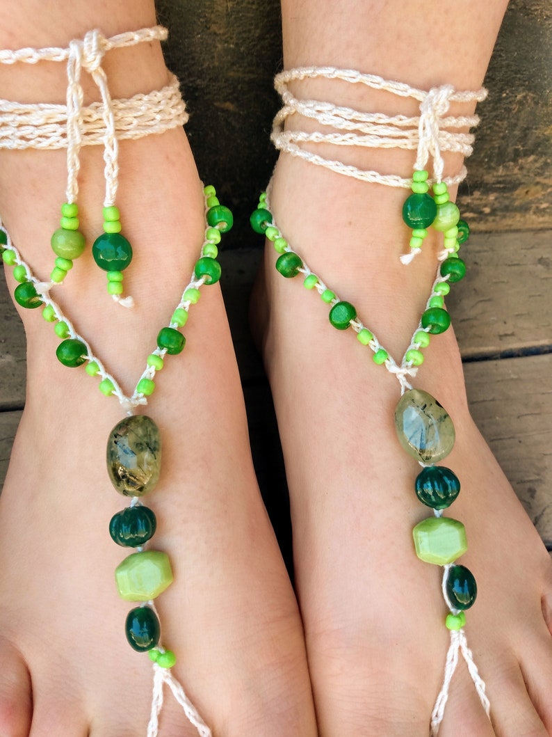 Green Beach Barefoot Sandal Soleless Sandals Footless - Etsy