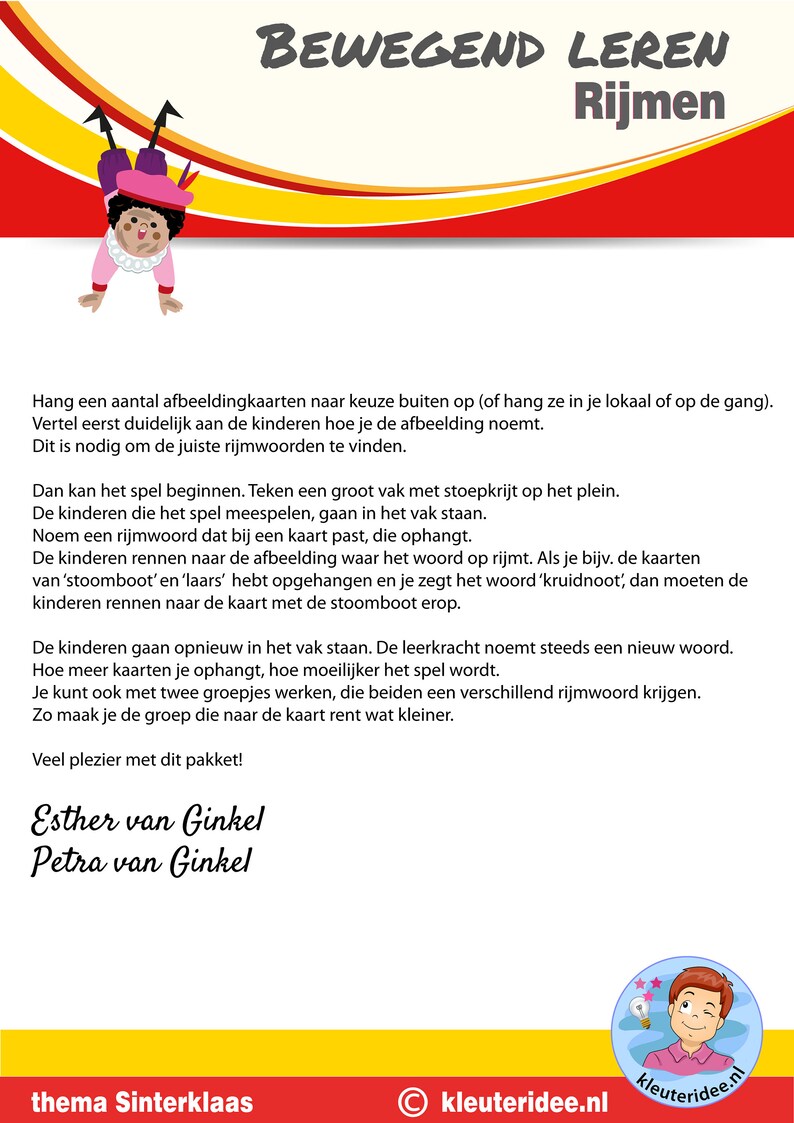 Rijmrun 'Sinterklaas', bewegend leren, rijmen - Etsy Nederland