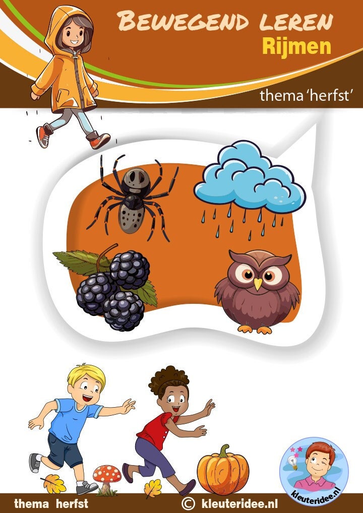 Rijmrun 'herfst', bewegend leren, rijmen - Etsy Nederland