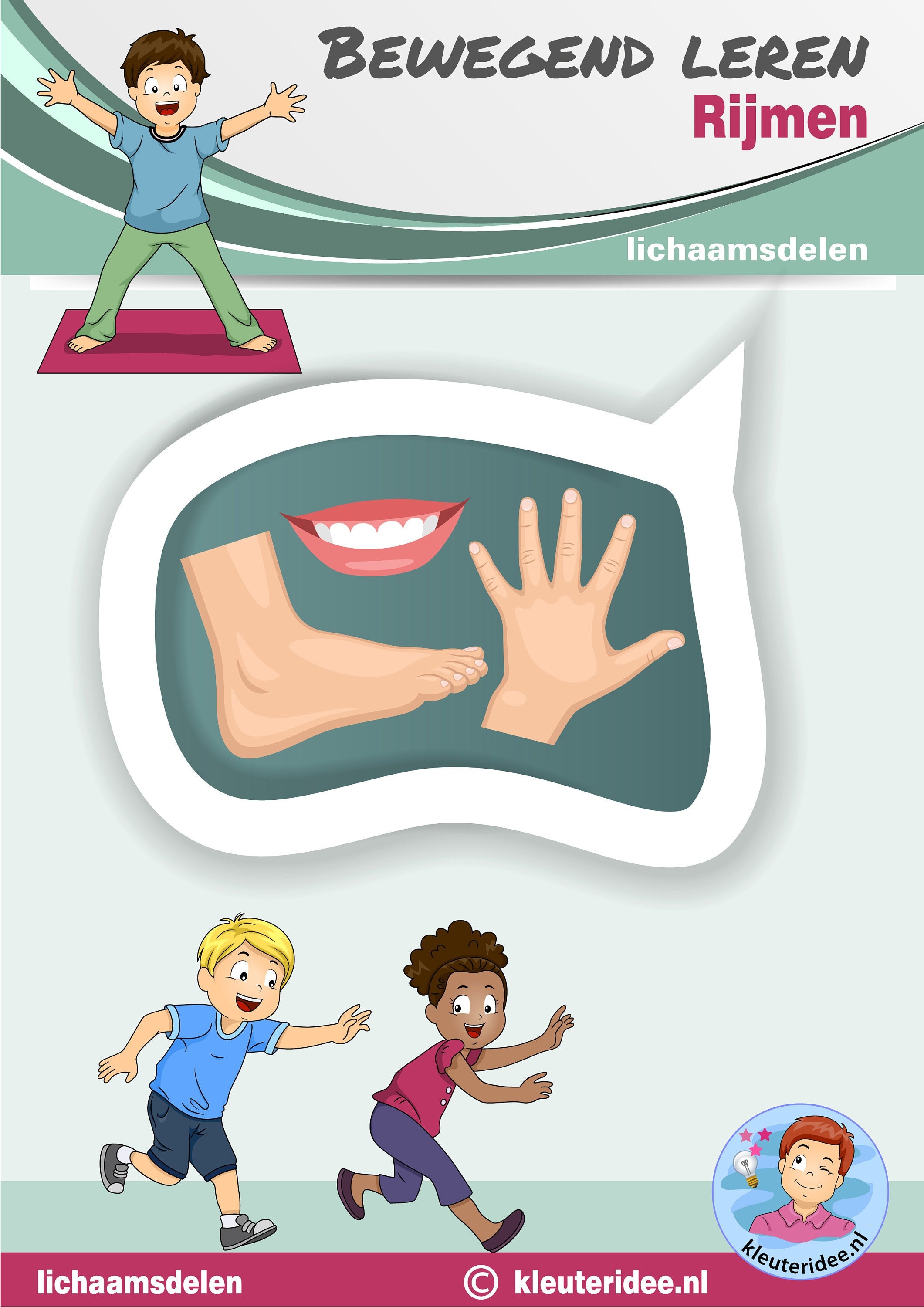 Rijmrun 'mijn lichaam', bewegend leren, rijmen - Etsy Nederland
