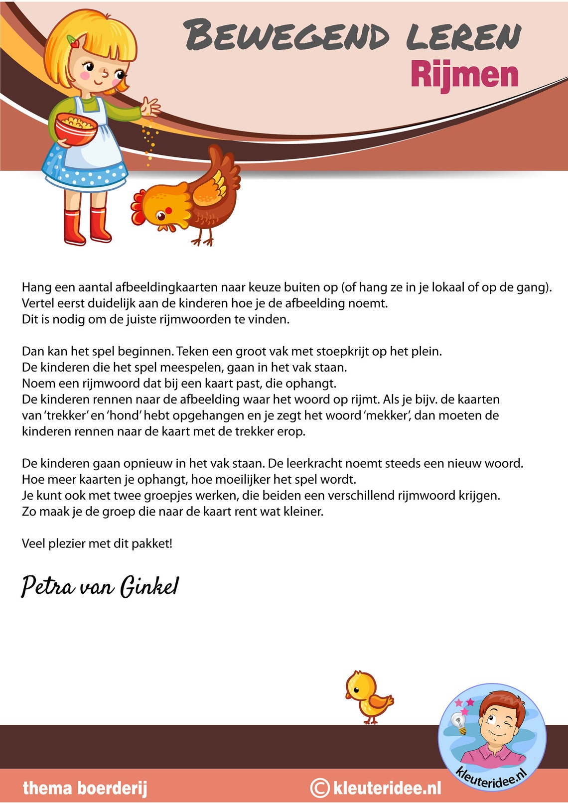 Rijmrun 'boerderij', bewegend leren, rijmen - Etsy Nederland