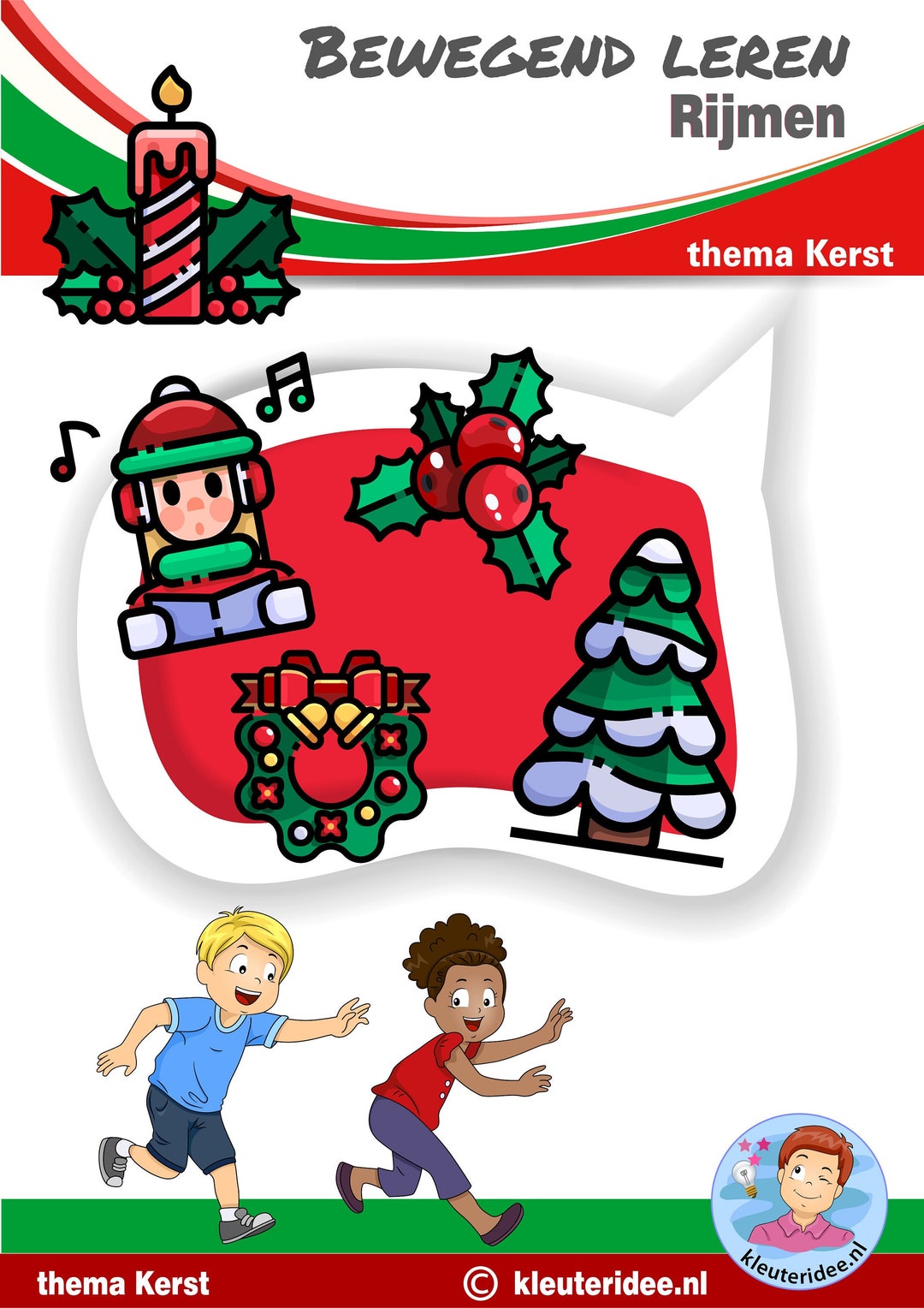 Rijmrun 'Kerst', bewegend leren, rijmen - Etsy Nederland