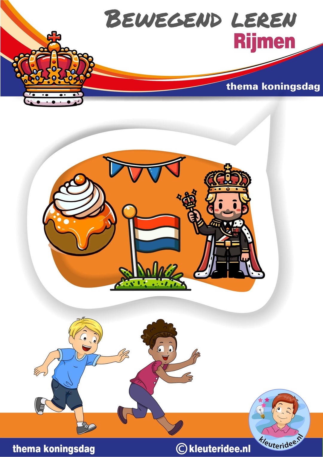 Rhyme Run 'kings Day', Learning Through Movement, Rhymes - Etsy