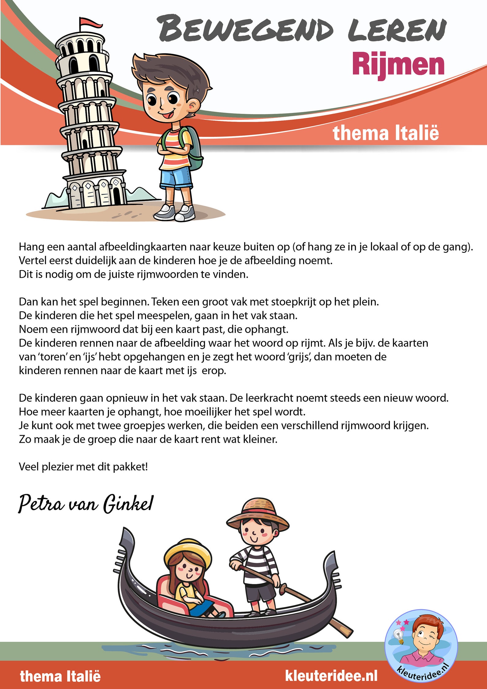 Rhyme Run 'italy', Learning While Moving, Rhyming - Etsy