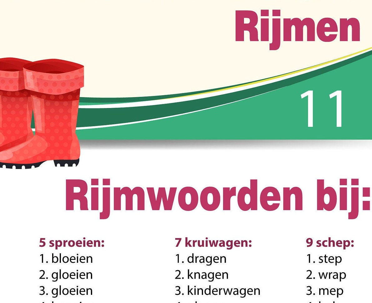 Rijmrun 'tuin', bewegend leren, rijmen - Etsy Nederland
