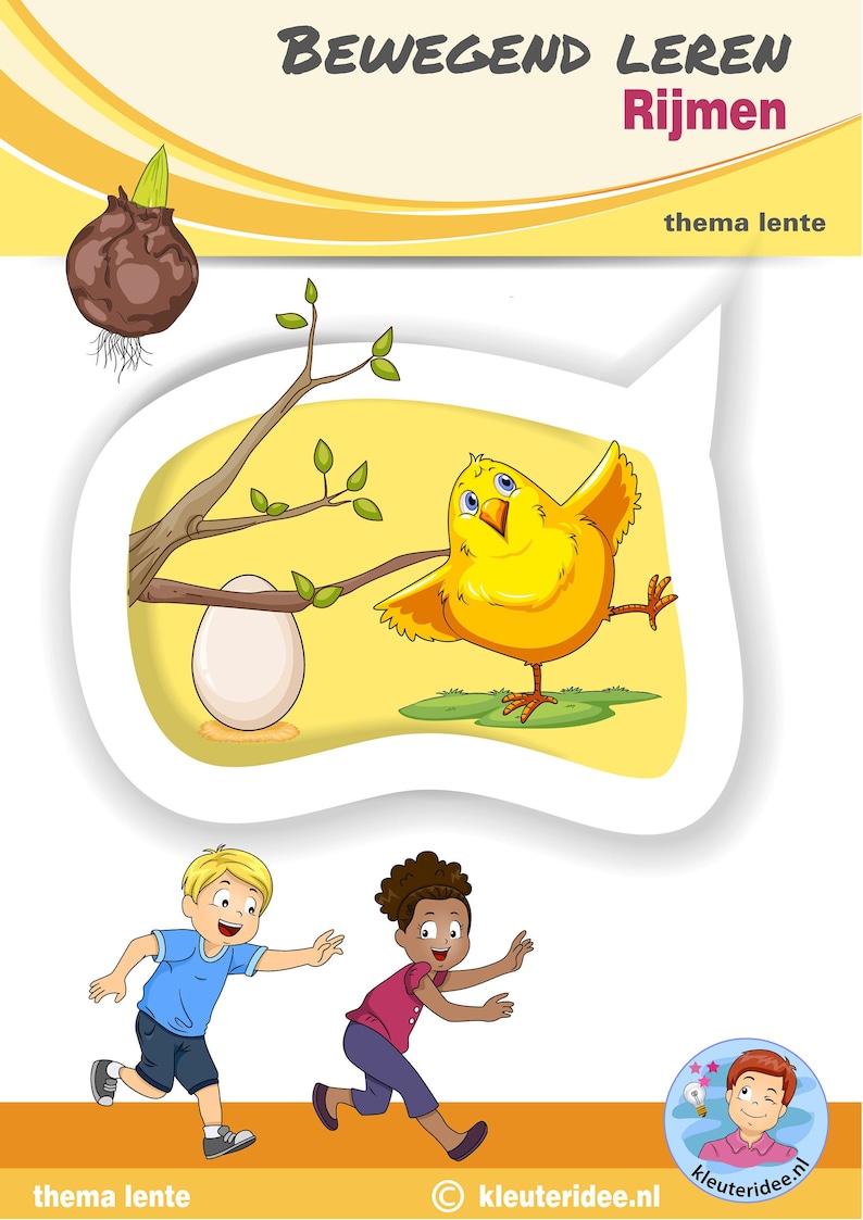 Rijmrun 'lente', bewegend leren, rijmen - Etsy Nederland