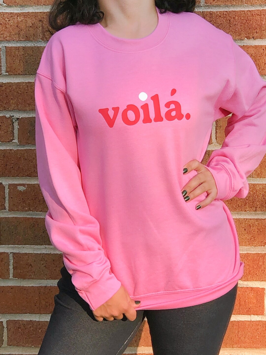 Sudadera Voila Sudadera Voilà France Paris Rosa y Roja - Etsy España