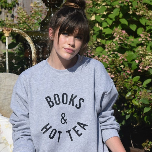 Books and Coffee Sweatshirt Funny Tumblr Jumper Oversized - Etsy