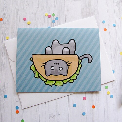 Cute Cat Card Any Occasion Card Cute Greeting Card Police - Etsy
