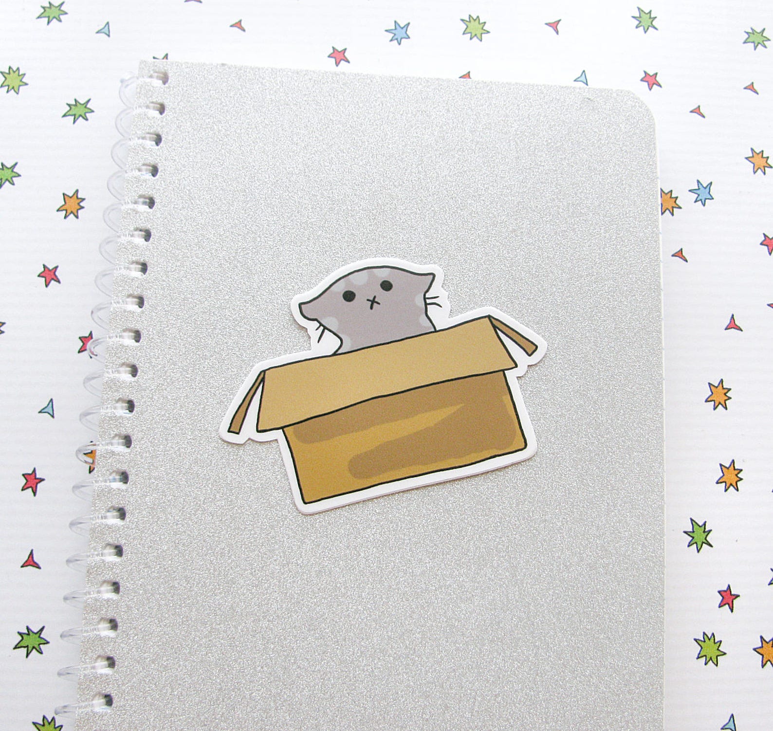 Cute Cat Vinyl Sticker Kitty in a Box Cute Sticker Car | Etsy