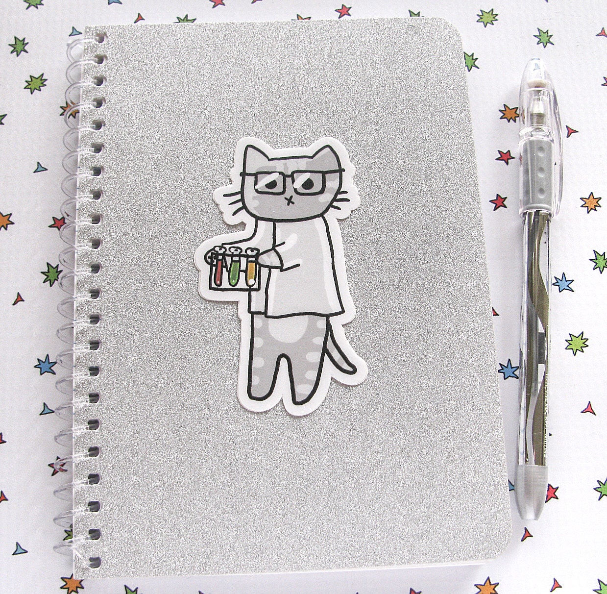 Cute Cat Vinyl Sticker Scientist Kitty Cute Sticker Car | Etsy