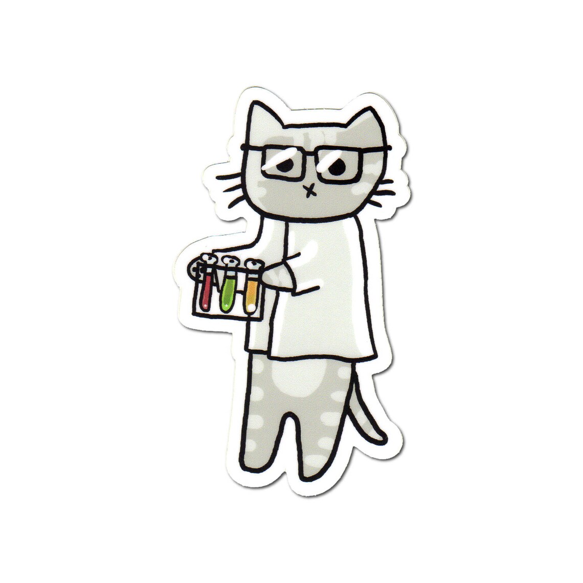 Cute Cat Vinyl Sticker Scientist Kitty Cute Sticker Car - Etsy