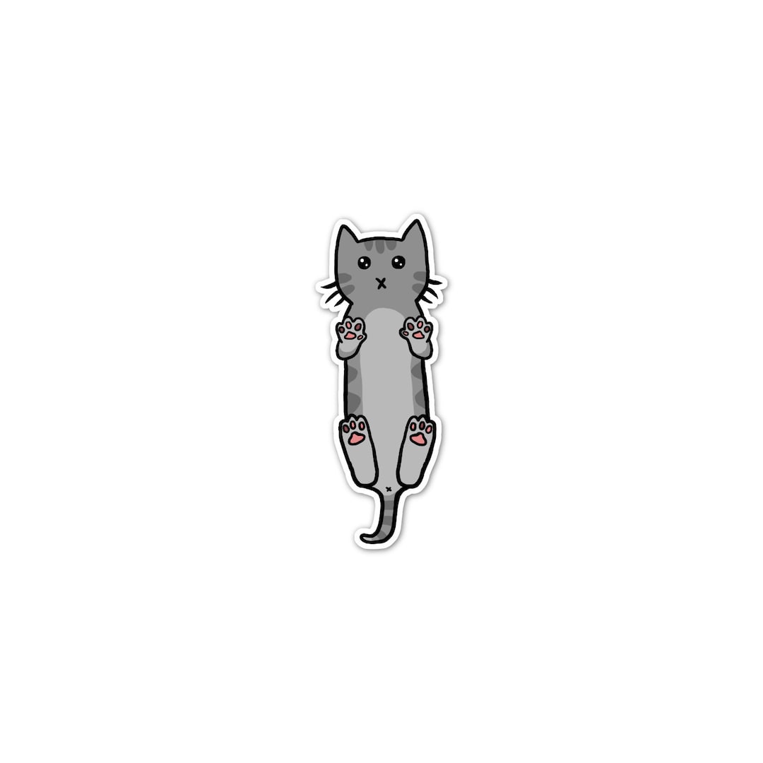 Grey Tabby Belly Trap Outdoor Vinyl Sticker - Etsy