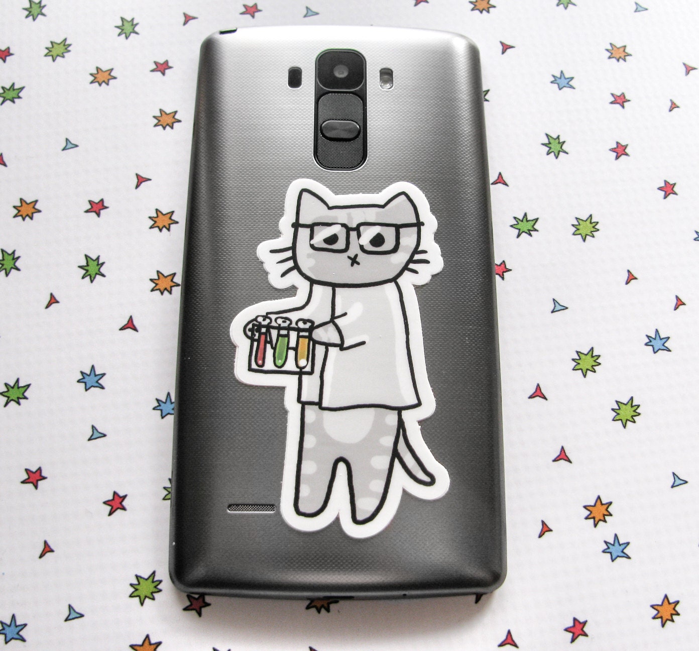 Cute Cat Vinyl Sticker Scientist Kitty Cute Sticker Car | Etsy