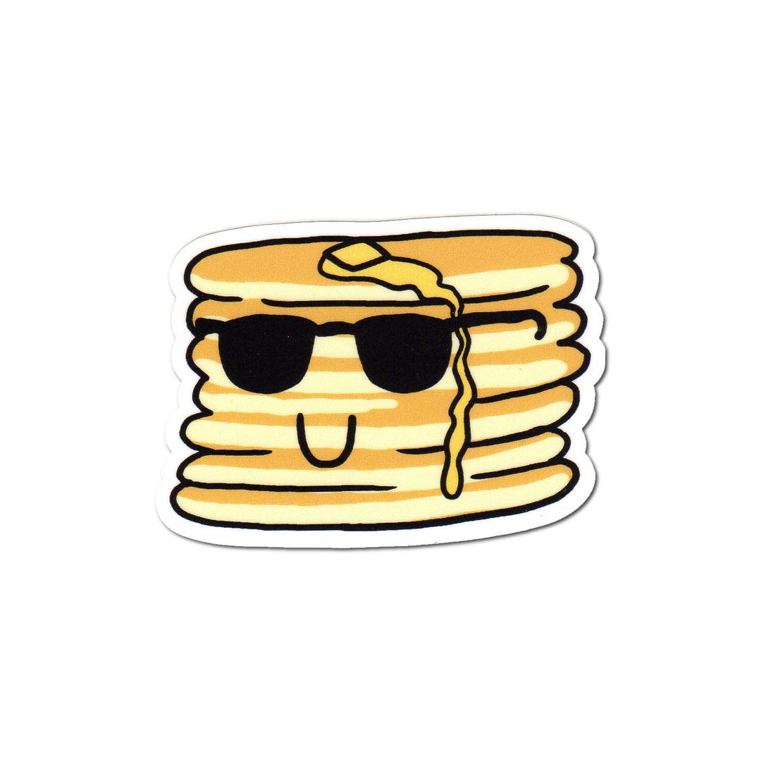 Pancakes Sticker, Laptop Sticker, Car Sticker, Bumper Sticker, Vinyl ...