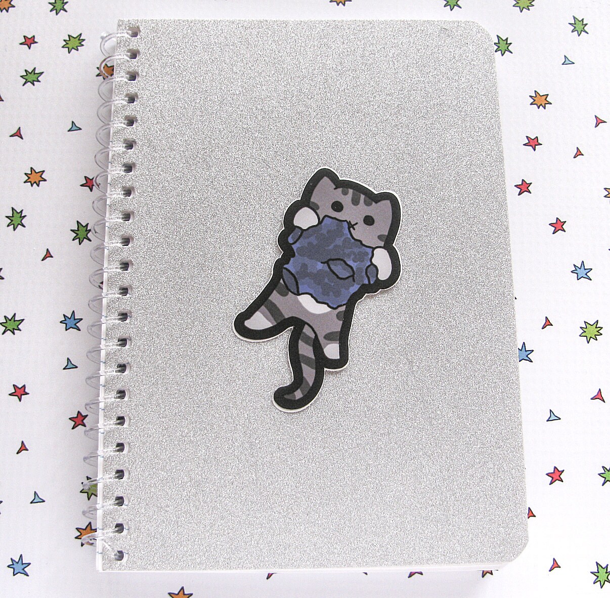 Space Cat Vinyl Sticker Large Size Kitty on Meteor Cat Cute | Etsy