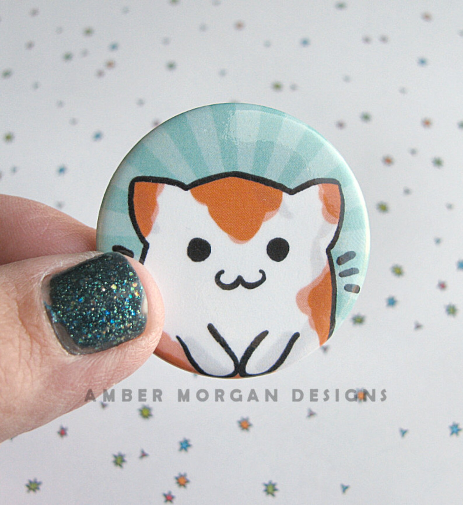 Cute Cat Button Catfish Pin Cat Pinback Kitty Koi Cat - Etsy